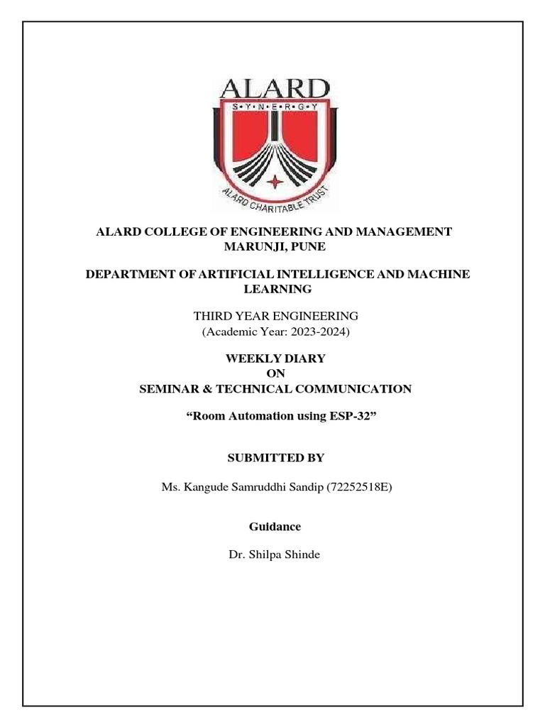 Seminar Diary Samruddhi | PDF | Building Automation | Automation