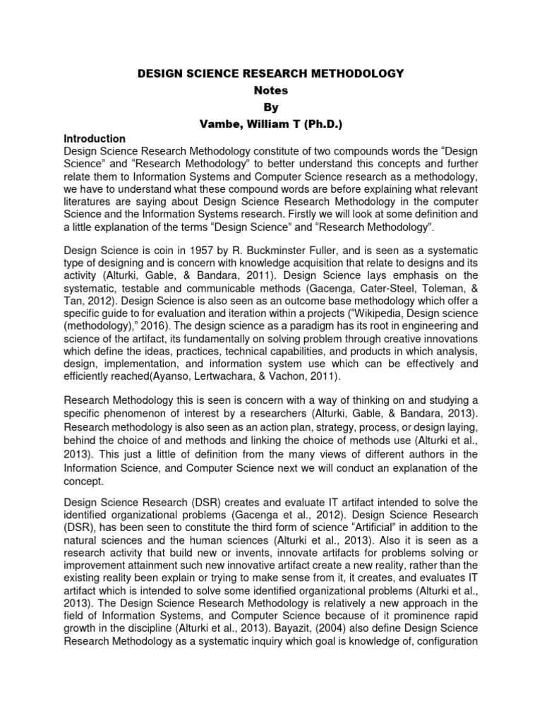 DESIGN SCIENCE RESEARCH METHODOLOGY | PDF | Science | Methodology DESIGN SCIENCE RESEARCH METHODOLOGY | PDF | Science | Methodology