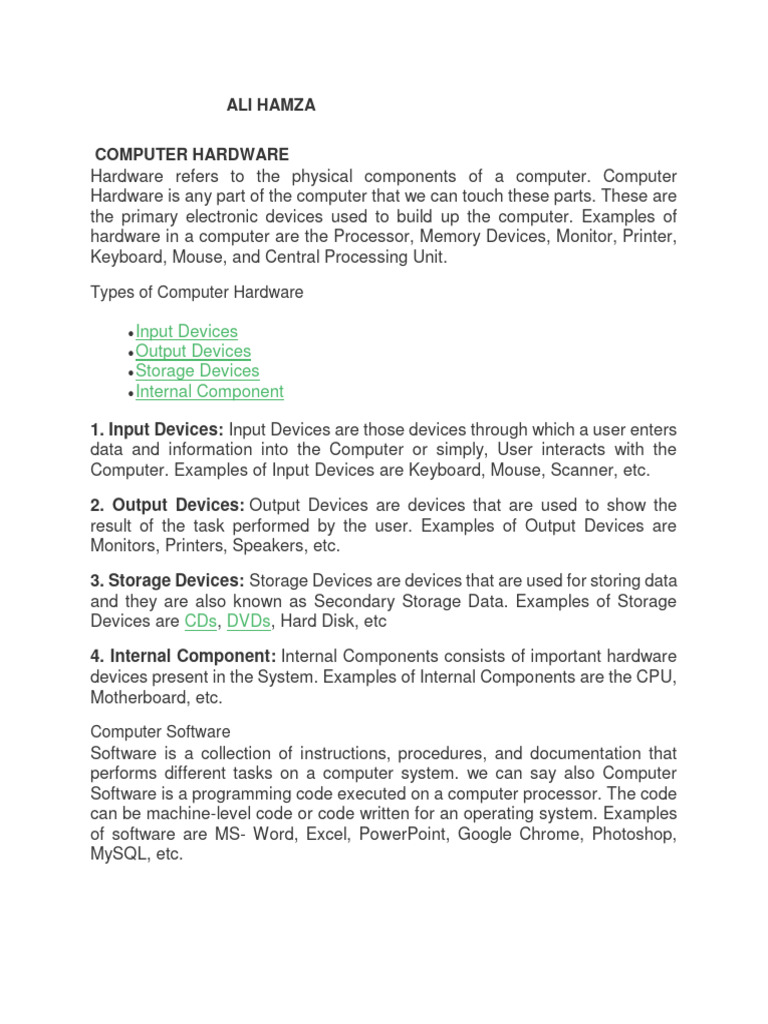 Hardware and Software | PDF