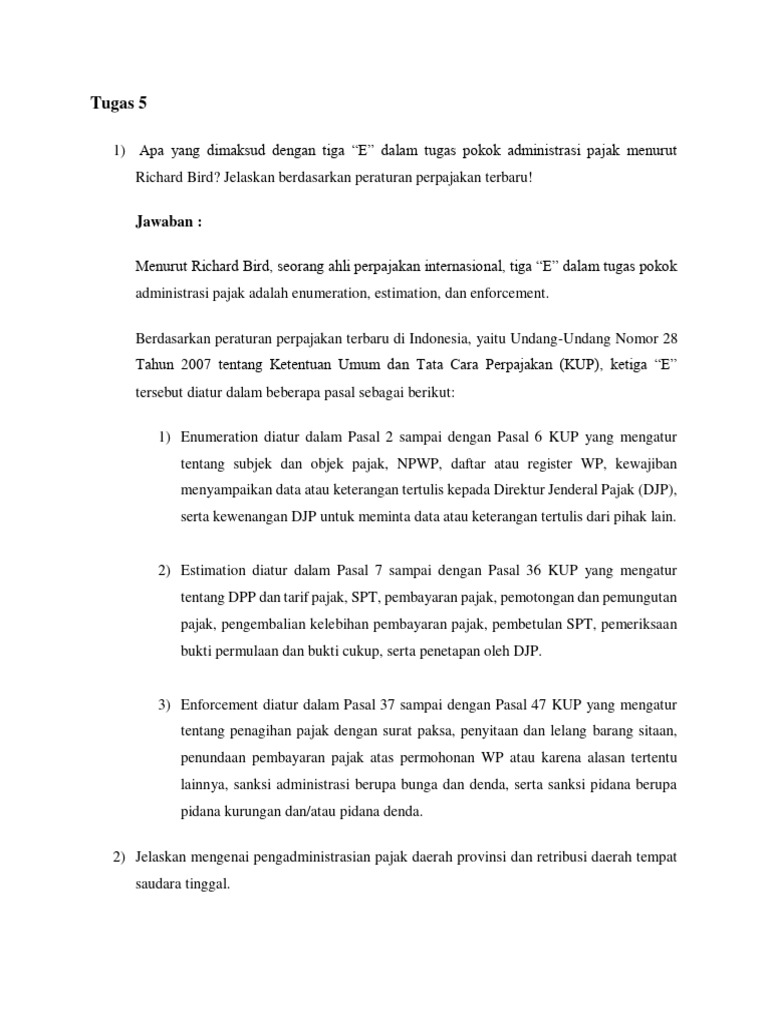 Tugas 5 - Lab. Pajak Derah Dan Retribusi Daerah | PDF