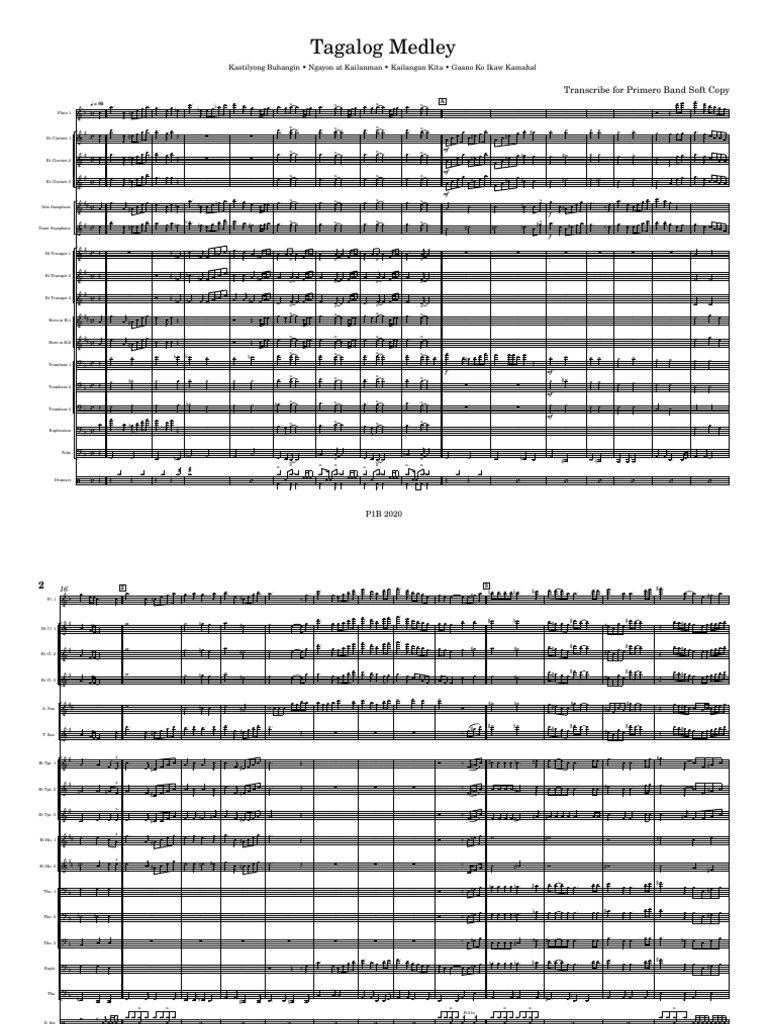 Tagalog Medley-Score and Parts | PDF | Music Technology | Woodwind ...