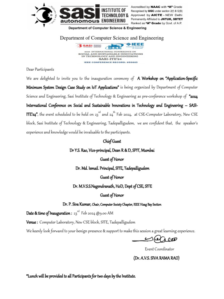 Invitation STUDENTS Inaguration | PDF