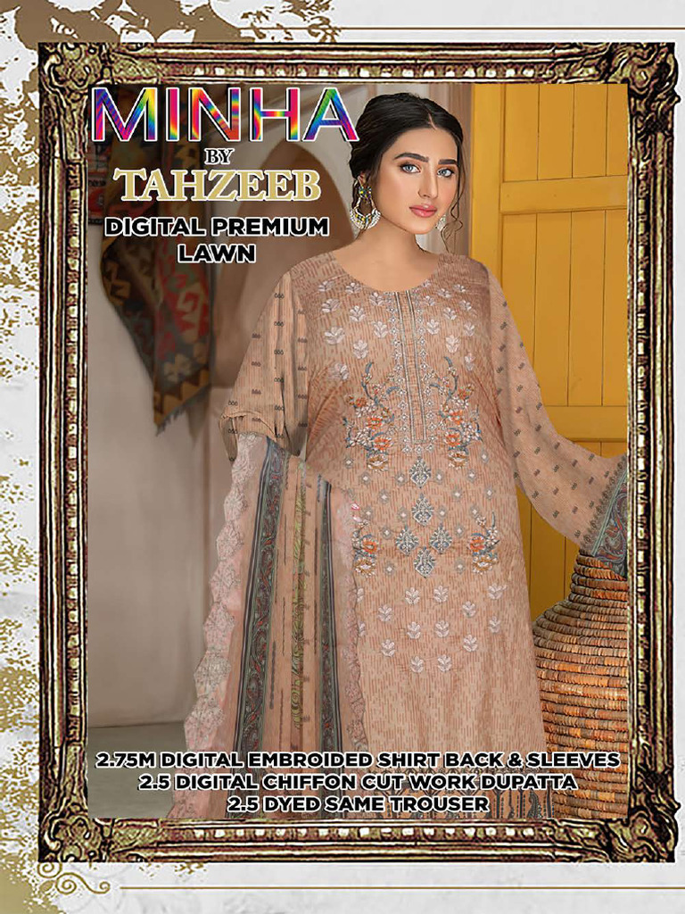 TAHZEEB BY MINHA DIGITAL PREMIUME LAWN | PDF