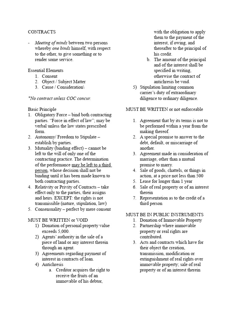 CONTRACTS | PDF | Private Law | Common Law