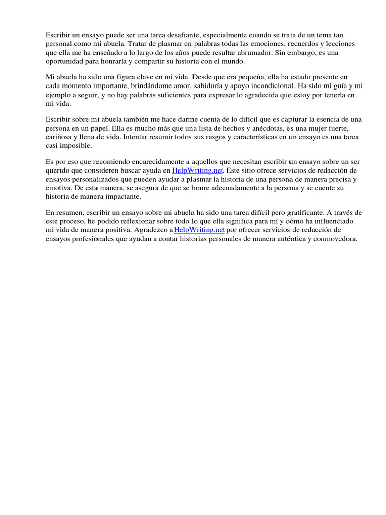 Ensayo Sobre Mi Abuela | PDF | Scribd | Artificial Intelligence