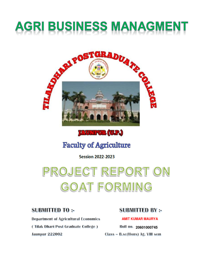 ABM Project On Goat Forming | PDF | Economics | Agriculture