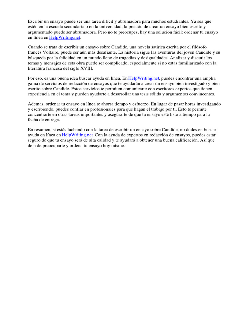 Ensayo Sobre Candide | PDF | Candide