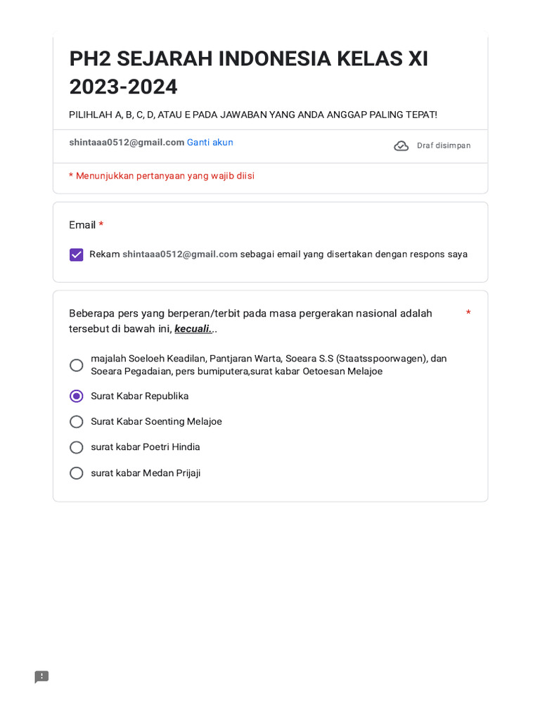 PH2 Sejarah Indonesia Kelas Xi 2023-2024 | PDF | Politik