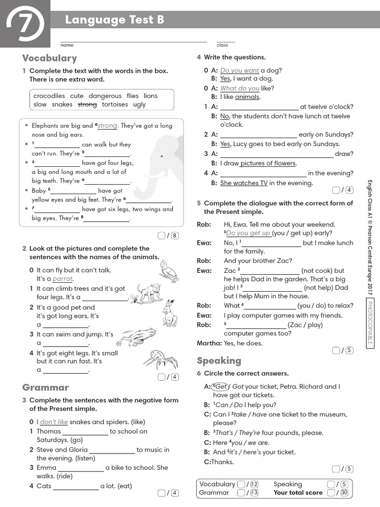 ECA1 - Tests - Language Test 7B | PDF | Language Arts & Discipline