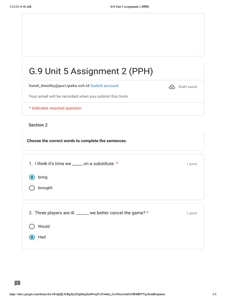 ffw assignment | PDF