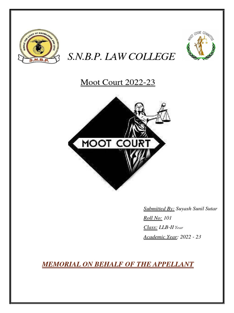 Moot Court Memorials | PDF | Mens Rea | Intention (Criminal Law)