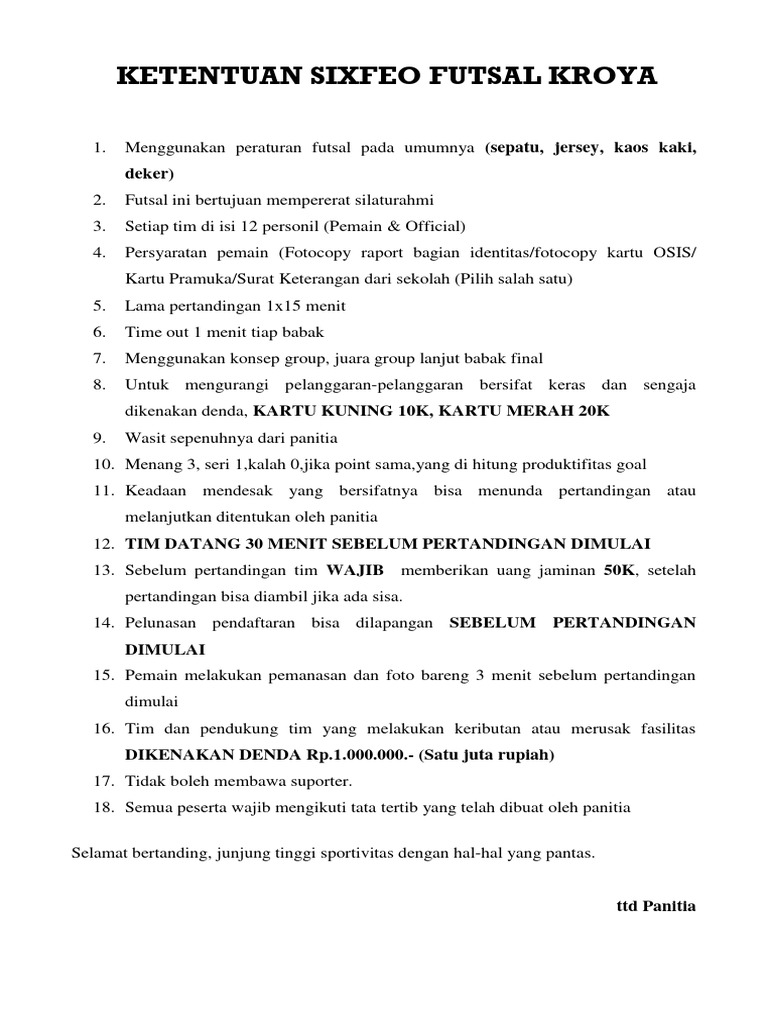 KETENTUAN PERTANDINTAN SIXFEO_rev | PDF