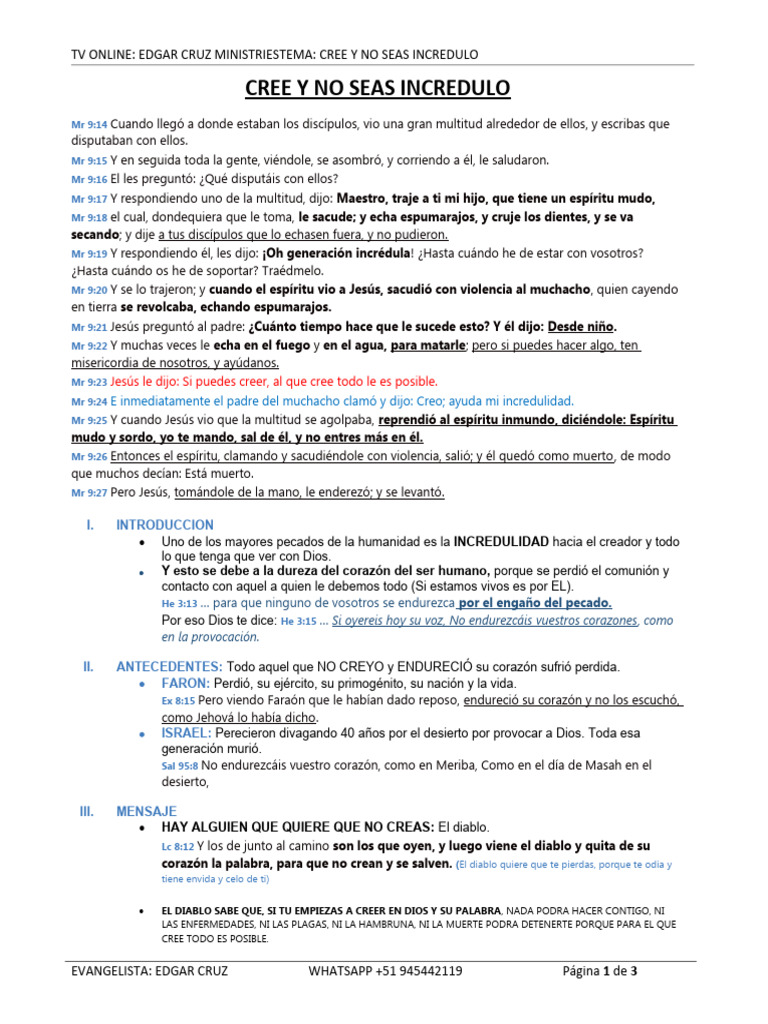 Cree y No Seas Incredulo | PDF | Vida eterna (cristianismo) | Teología