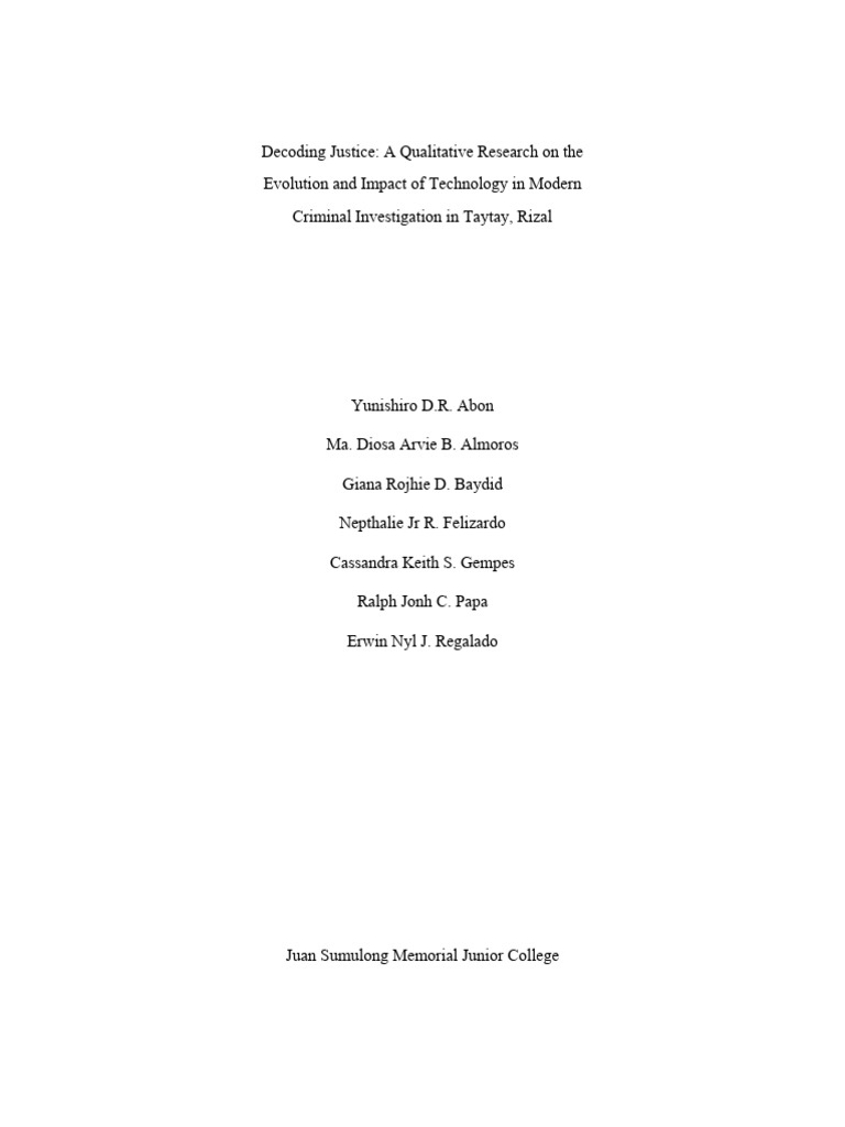 Technology's Role in Modern Investigations | PDF | Police | Forensic ...