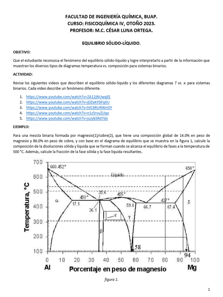 07. Tarea Equilibrio Sólido-Líquido FQ4-Ot23 | PDF | Fase (materia) | Diagrama de fases
