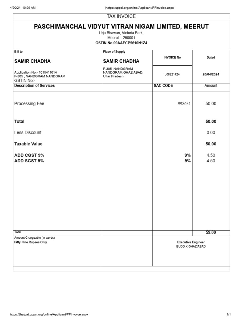 Jhatpat Invoice for Samir Chadha | PDF | Economies | Public Finance