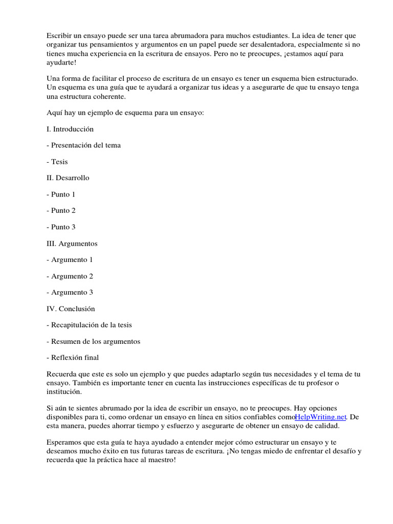 Ejemplo de Esquema Para Ensayo | PDF | Ensayos | Ciencia cognitiva