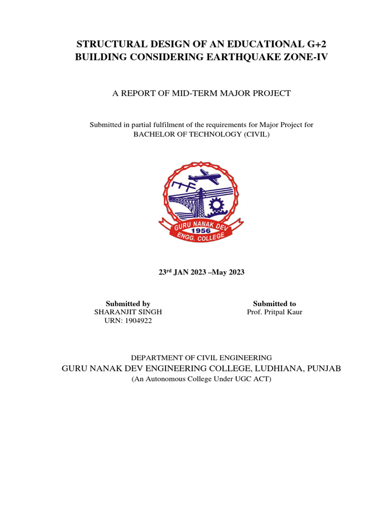 Major Project - Sharan (End) | PDF | Beam (Structure) | Deformation ...