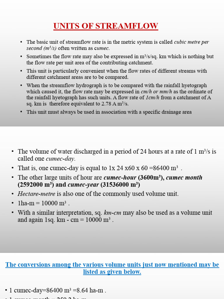 Units of Streamflow | Download Free PDF | Discharge (Hydrology ...