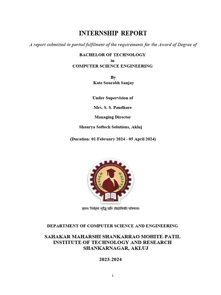 Internship Report 2023 24 | PDF | Php | World Wide Web