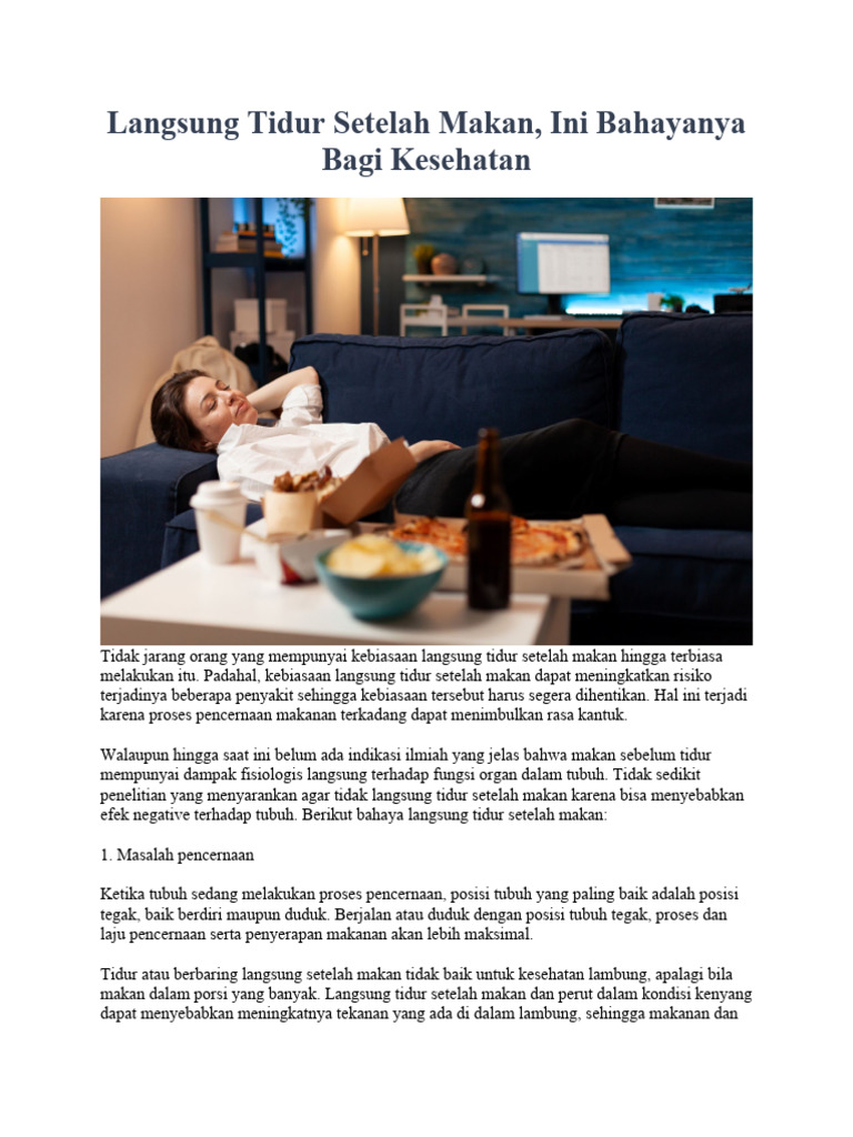 Langsung Tidur Setelah Makan | PDF