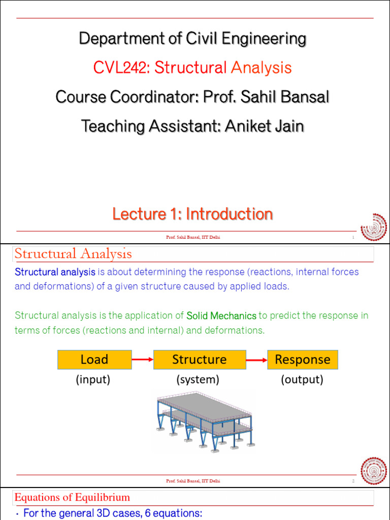 Lec01 Introduction | Download Free PDF | Structural Analysis | Mechanical Engineering