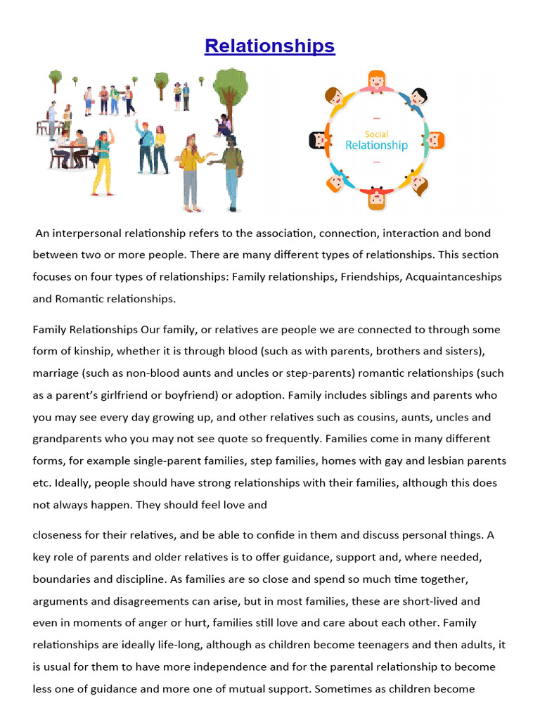 Relationships Pdf Family Friendship