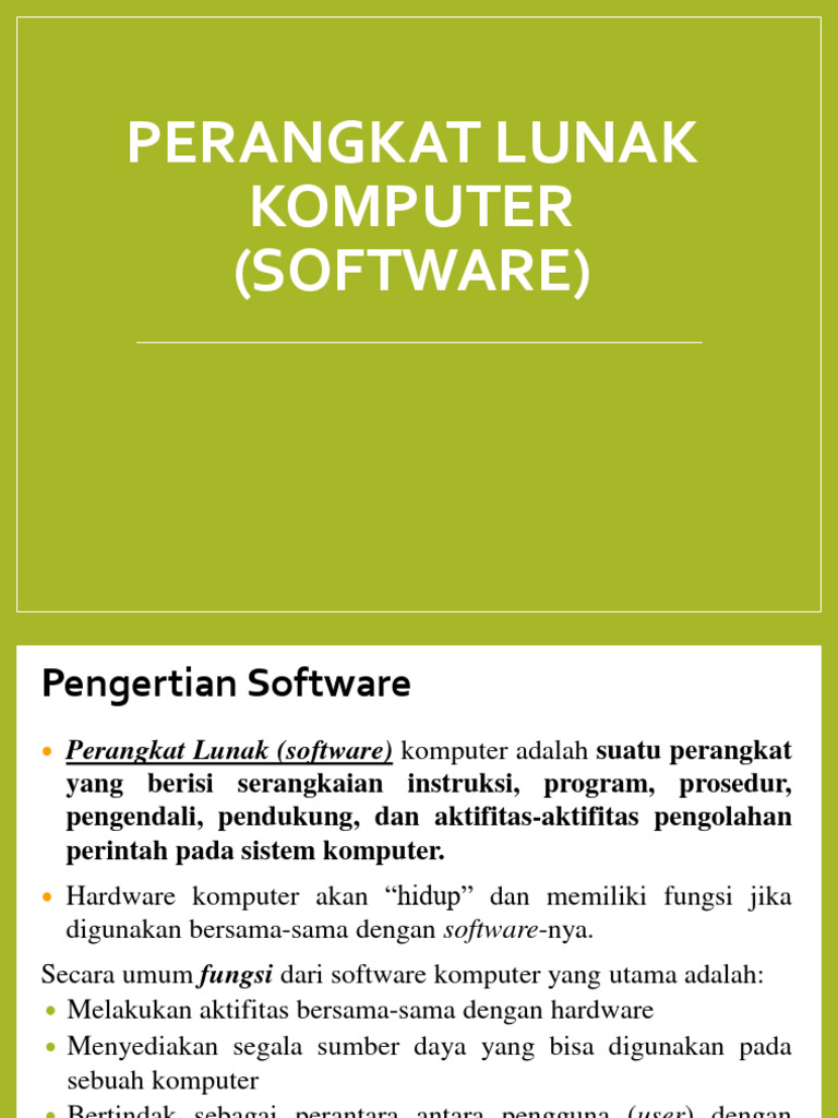 Pengenalan Perangkat Lunak Komputer (v1) | PDF