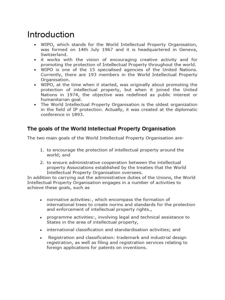 Wipo | Download Free PDF | World Intellectual Property Organization ...