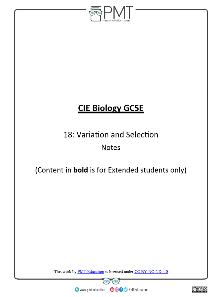 Variation and Selection in Biology | PDF | Selective Breeding | Genetics