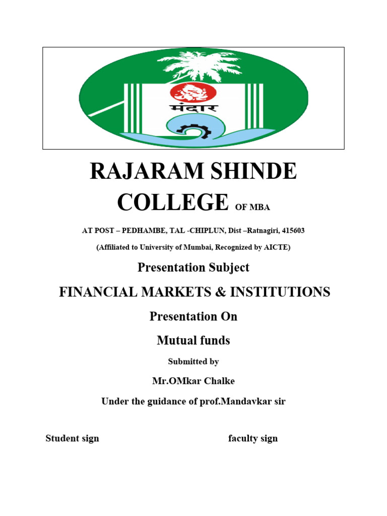 Financial Market & Institution D | PDF | Investment Fund | Mutual Funds