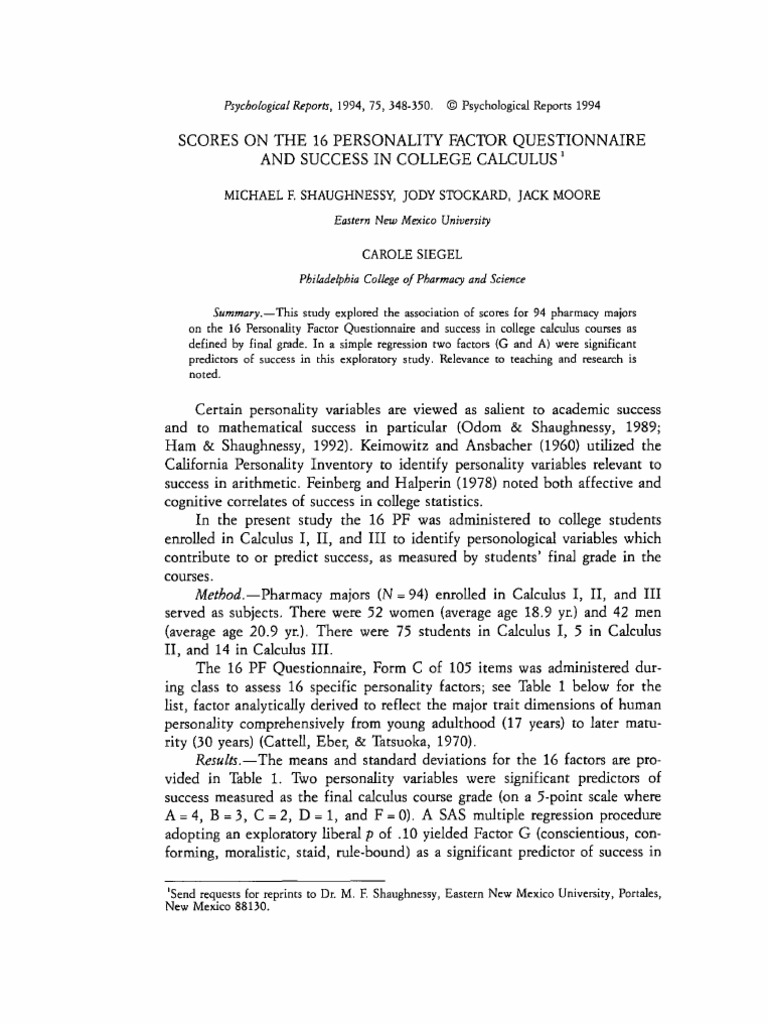 Scores_on_the_16_Personality_Factor_Ques | PDF | Psychological Concepts | Behavioural Sciences