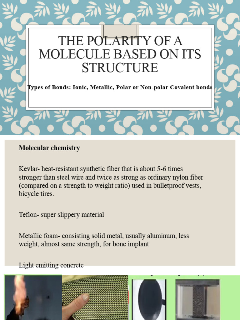 THE POLARITY OF A MOLECULE BASED ON ITS STRUCTURE | PDF | Chemical Polarity | Chemical Bond