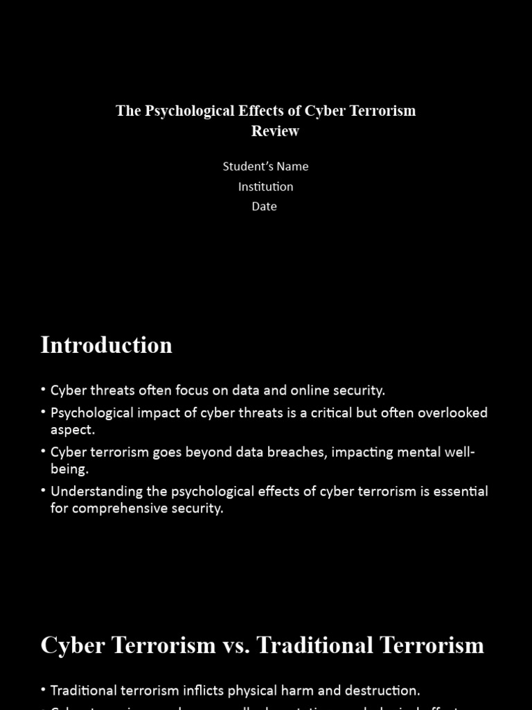 The Psychological Effects of Cyber Terrorism | PDF | Cyberwarfare ...
