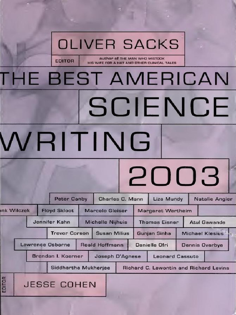 Sacks, Oliver (Ed.) - The Best American Science Writing, 2003 ...