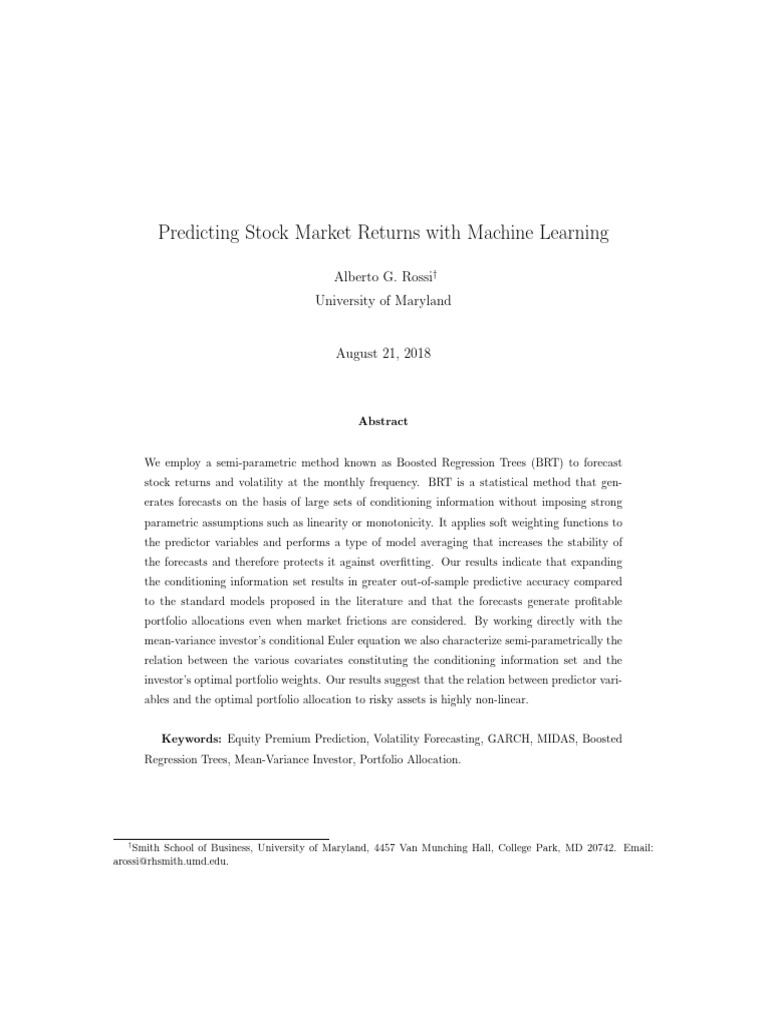 2018 Alberto Rossi Fall Seminar Paper 1 Stock Market Returns | PDF ... 2018 Alberto Rossi Fall Seminar Paper 1 Stock Market Returns | PDF ...
