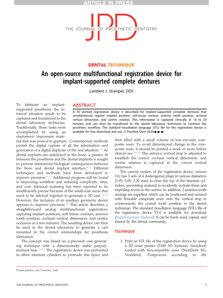 10 1016@j Prosdent 2020 01 040 | PDF | Dental Implant | Dentistry