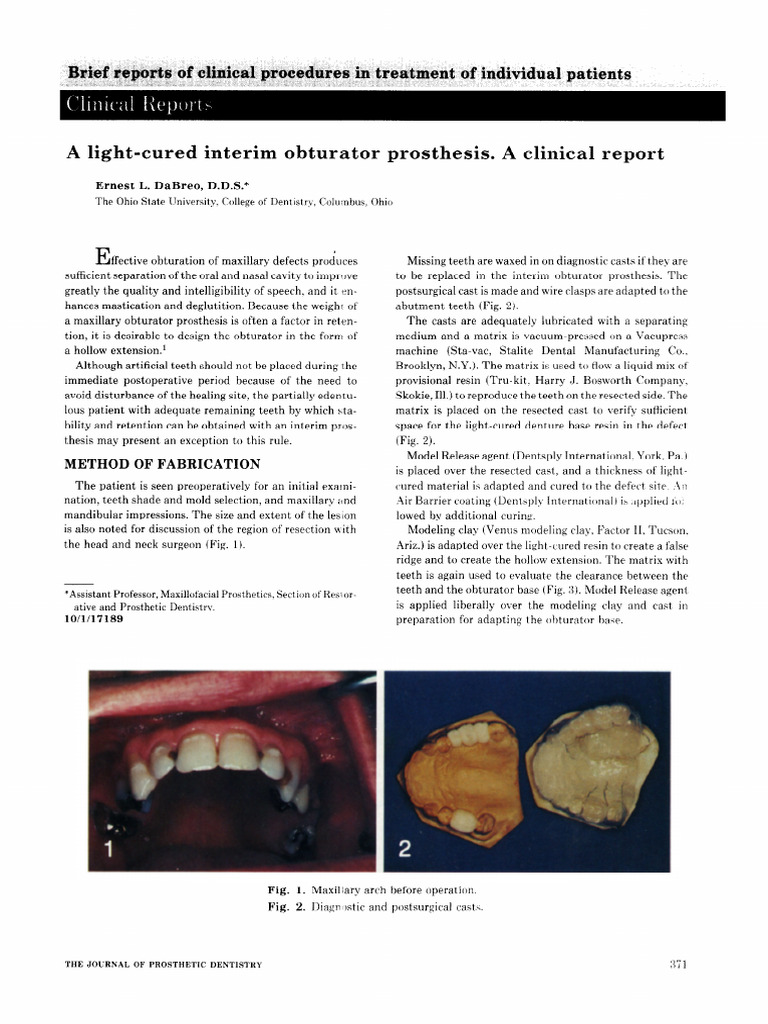 Dabreo 1990 | PDF | Dentures | Dentistry