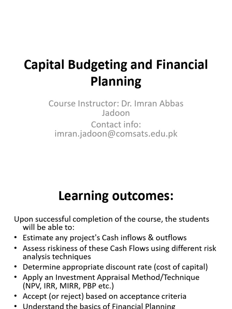 capital budgeting | PDF | Net Present Value | Capital Budgeting