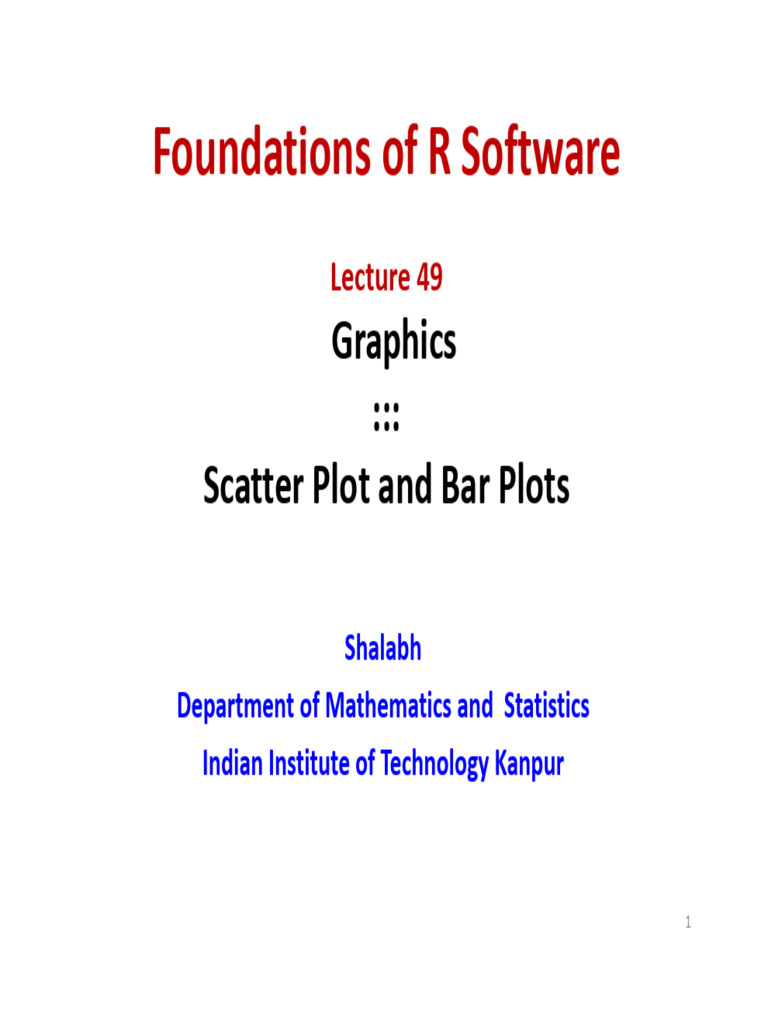 RCourse-Lecture49-Statistics-Graphics - Scatter Plot and Bar Plots | PDF | Scatter Plot | Histogram