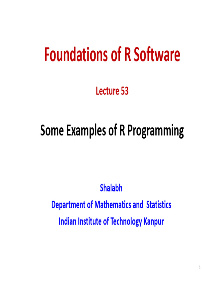 RCourse-Lecture53-Statistics-Some Examples of R Programming | PDF ...