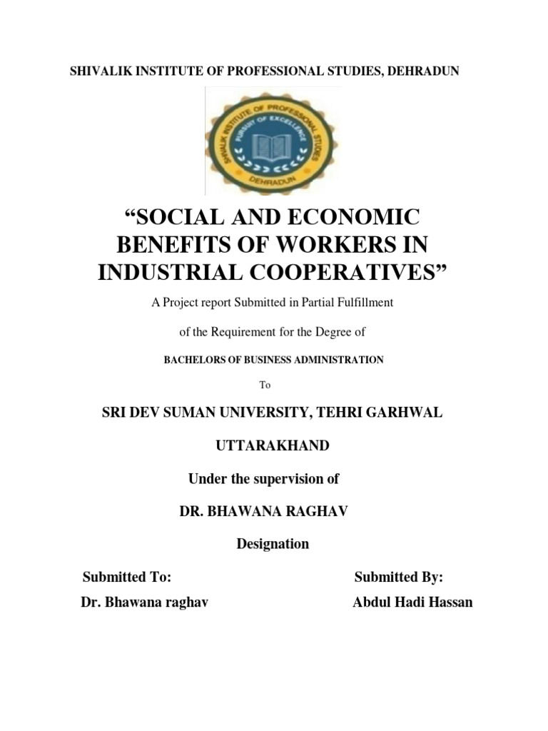 Social and Economic Benefits of Workers in Industrial Cooperatives | PDF | Cooperative ...