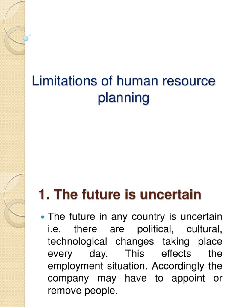 Limitations of Human Resource Planning | PDF | Career & Growth