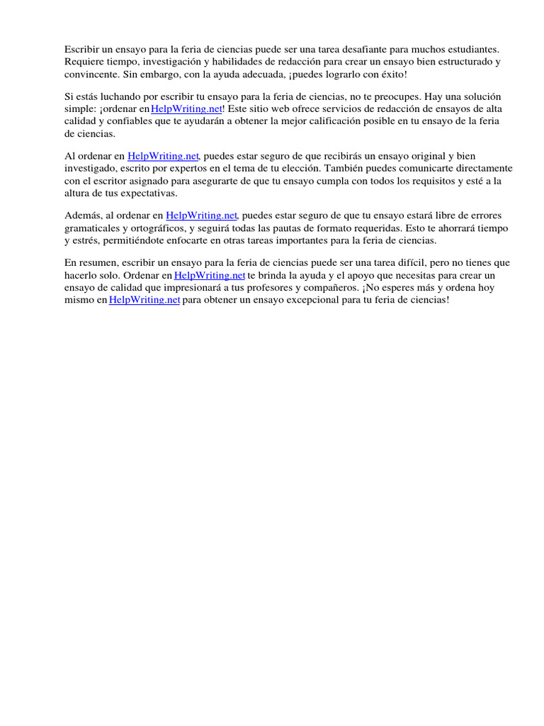 Cómo Escribir Un Ensayo para La Feria de Ciencias | Download Free PDF | World Wide Web ...