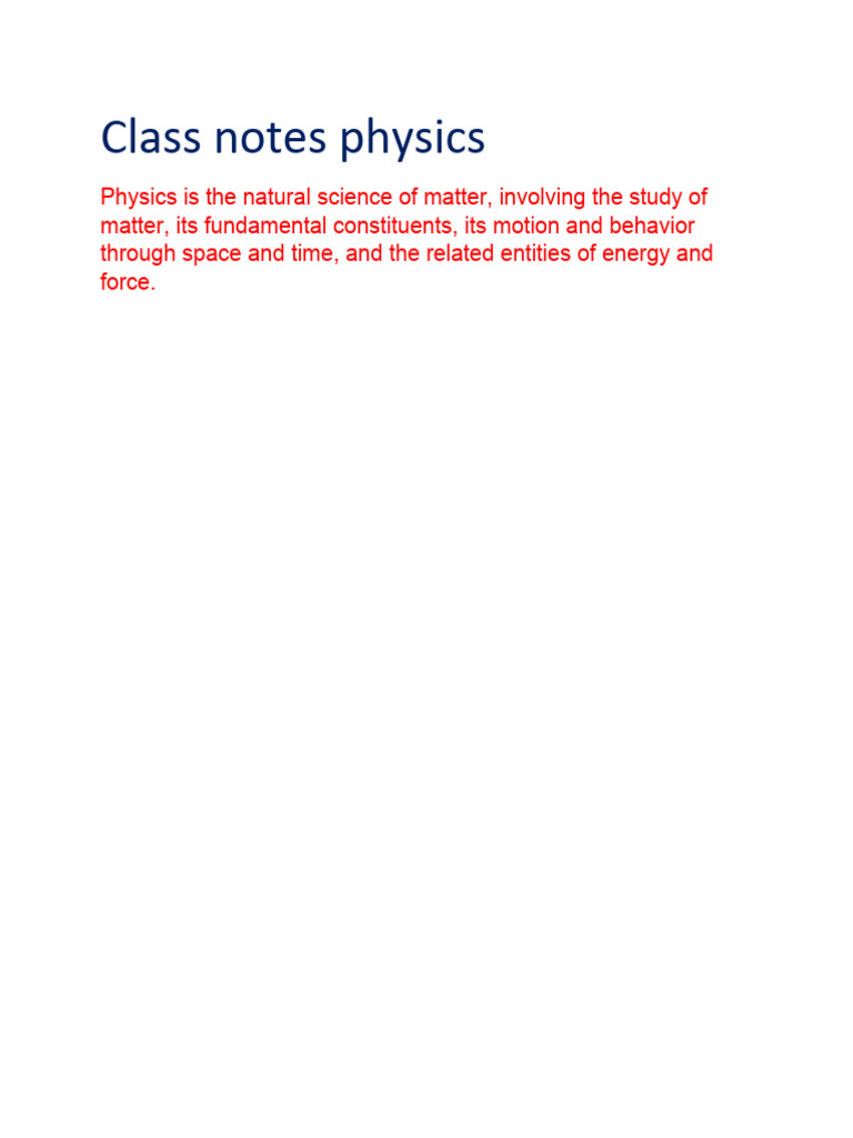 Class Notes Physics Pdf 0991