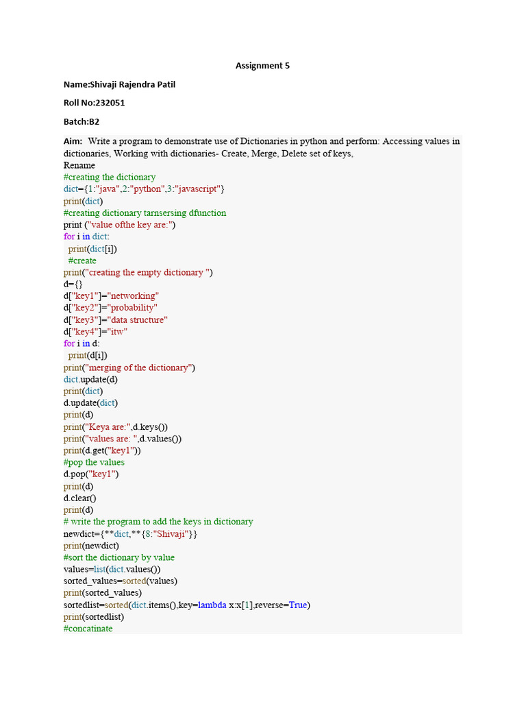 Python Dictionary Operations Guide | PDF | Computers