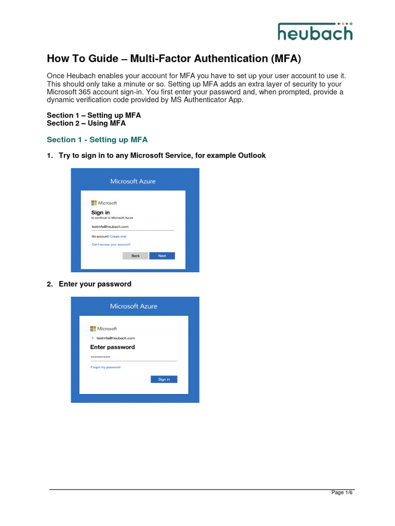 Microsoft MFA Setup Guide | PDF