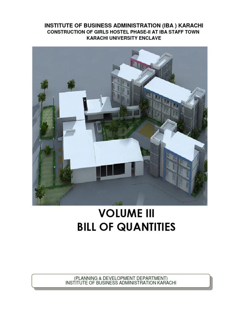 841e2 Volume III Boq Girls Hostel Phase II Volume III | PDF | Concrete | Masonry