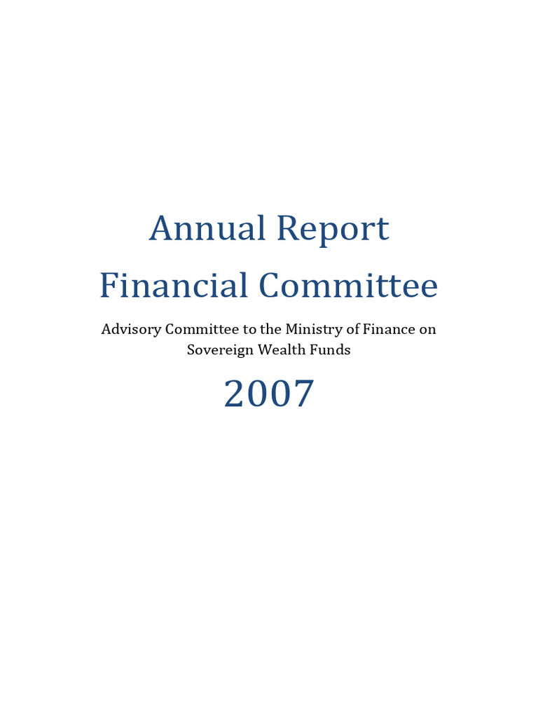 2007 Annual Report on Sovereign Funds | PDF | Financial Risk ...