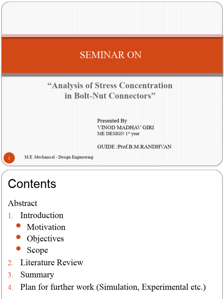 Seminar Full PPT | PDF | Screw | Nut (Hardware)